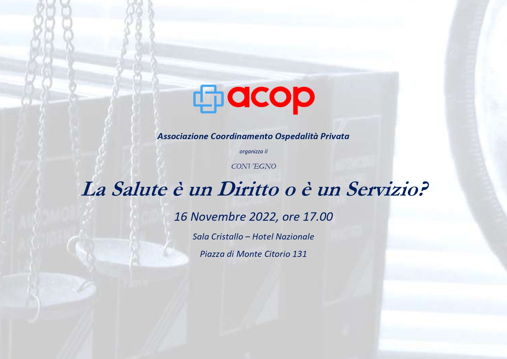 La Salute è un Diritto o è un Servizio? | ACOP – Associazione ...