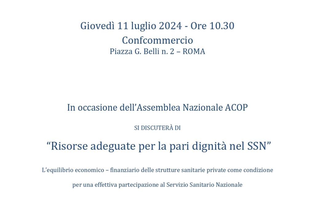 Assemblea Nazionale ACOP 2024 | ACOP – Associazione Coordinamento ...